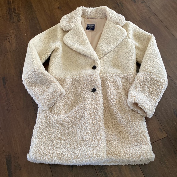 Abercrombie & Fitch | Jackets & Coats | Abercrombie Mixed Fabric Teddy Coat Xs | Poshmark